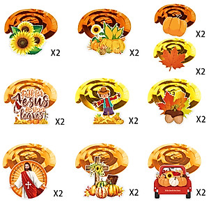 40 Pcs Fall For Jesus He Never Leaves Hanging Decorations, NO-DIY Fall Party Decorations Hanging Swirls, Christian Fall Decorations Whirls Glitter Foil Ceiling Swirls