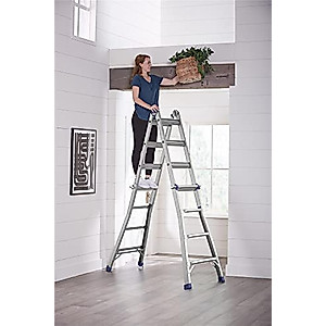 COSCO 18ft Reach Height Aluminum Multi-Position Ladder ,300 lb. Load Capacity Type IA Duty Rating