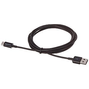 Amazon Basics USB Type-C to USB-A 2.0 Male Charger Cable, 6 Feet (1.8 Meters), Black, Laptop