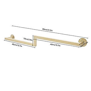 Gold Clothes Rack, Wall Mounted Metal Garment Rack Indoor Gold Clothes Display Stand for Living Room Clothing Store Heavy Duty