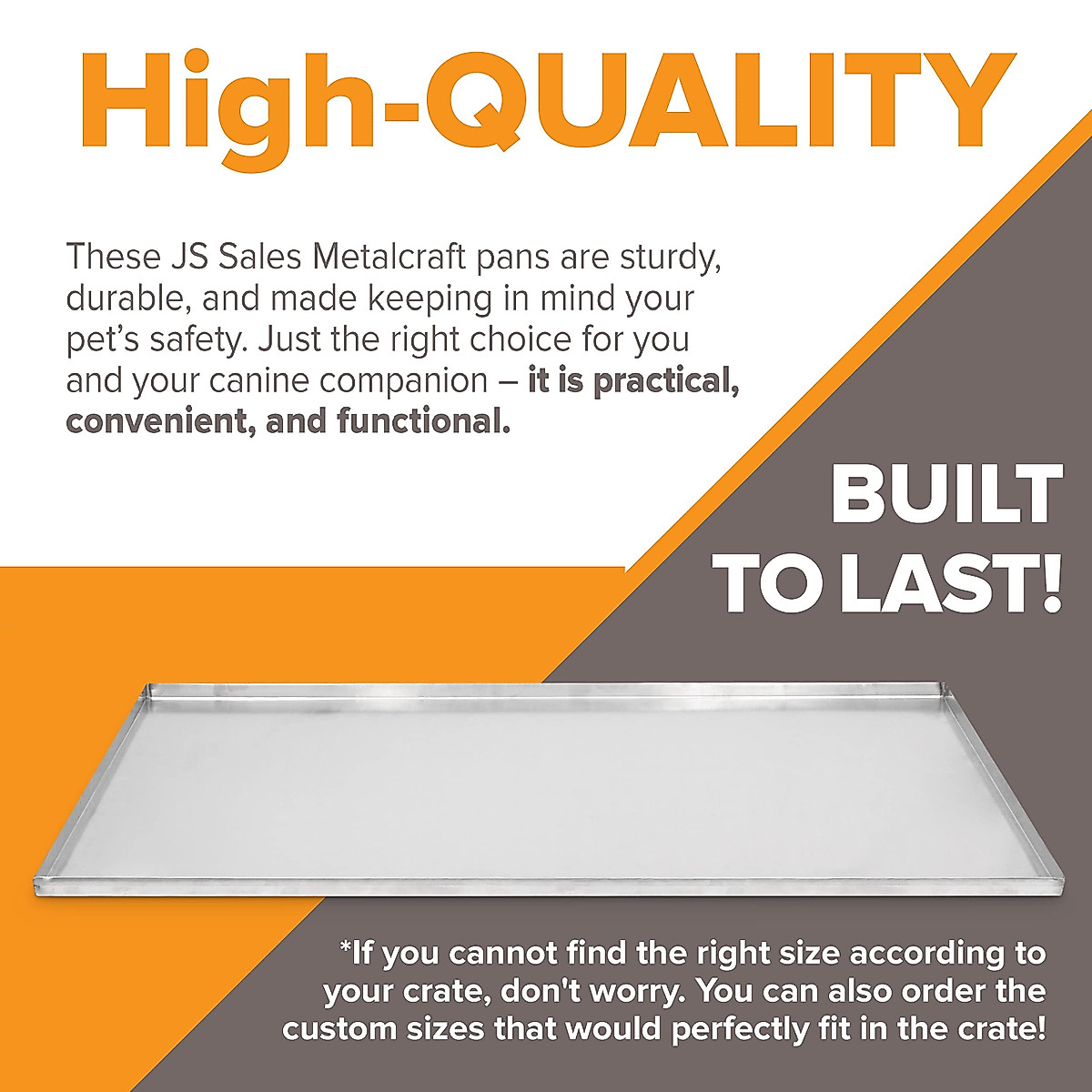 Pinnacle Systems (Stainless Steel, 28.75" L X 18" W X 1") Frisco Metal Replacement Crate Tray for Heavy Duty Single and Double Door Dog Crate Chew Proof Crack Proof Multipurpose Tray