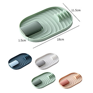 2 Pcs Multifunction Spoon Rest, Pot Lid Holder, Foldable Organizer Household Utensil Anti-Slip Pan Cover Holder, Storage Rack Pot Lid Stand Spoon Shelf 2White