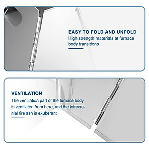 Portable Charcoal Grill,Quadrangle barbecue rack, Folding Stainless Steel Camping Fire Pit，Backpacking Grill for Outdoor Cooking Hiking Camping Picnics