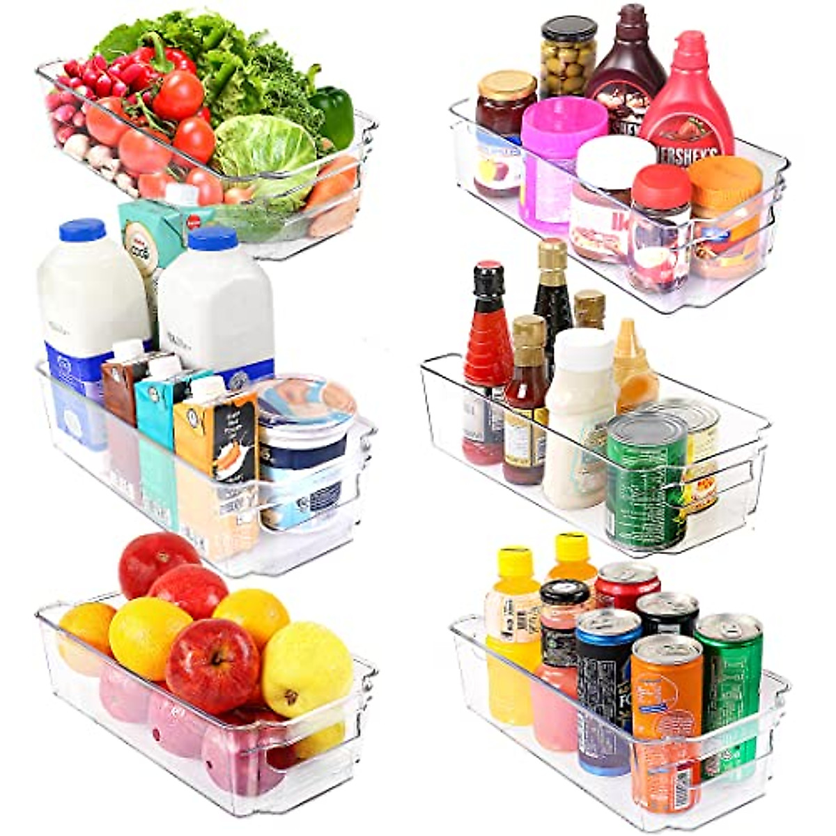 Utopia Home (Pack of 8 Pantry Organizers and Egg Trays – Pack of 6 Medium Organizers for Refrigerator, Kitchen & Storage Racks – Pack of 2 Egg Trays With Lid & Handle – Clear Plastic Holders