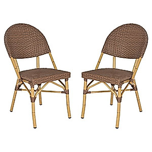 SAFAVIEH Home Collection Barrow Indoor/Outdoor, Set of 2, Brown Stacking Side Chair, 0