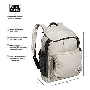adidas Saturday Backpack, BOS Mini Monogram Wonder Beige/Black, One Size