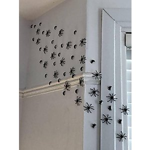 70 Pcs Halloween Spider Decorations Indoor, 4 Sizes 3D Plastic Spider Stickers Halloween Party Supplies Decorations for Home Wall Stickers Decor - Indoor Outdoor Room Window Halloween Decor