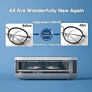 RoBeKaU Ultrasonic Jewelry Cleaner Portable Professional Household Cleaning Machine for Jewelry, Eyeglasses, Rings, Silver, Retainer, Coins