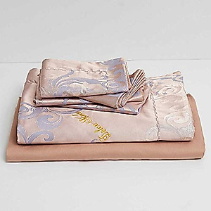 Dolce Mela 6 Piece Bedding Duvet Cover Set, Luxury Jacquard Top, 100% Soft Combed Cotton Inside, Superior Comfort, Breathable, All-Season, Machine Washable, DM801Q, Multi-Color, Queen