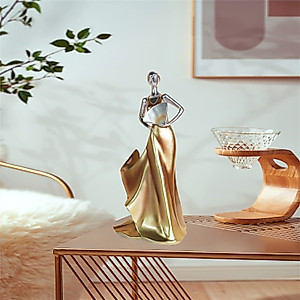 Artpaul Wine Bottle Holder Beauty Lady Statue Wine Bottle Stand Lady Wine Rack Decoration Wine Cork Holder Decor Wine Decor for Kitchen Bar (Golden)