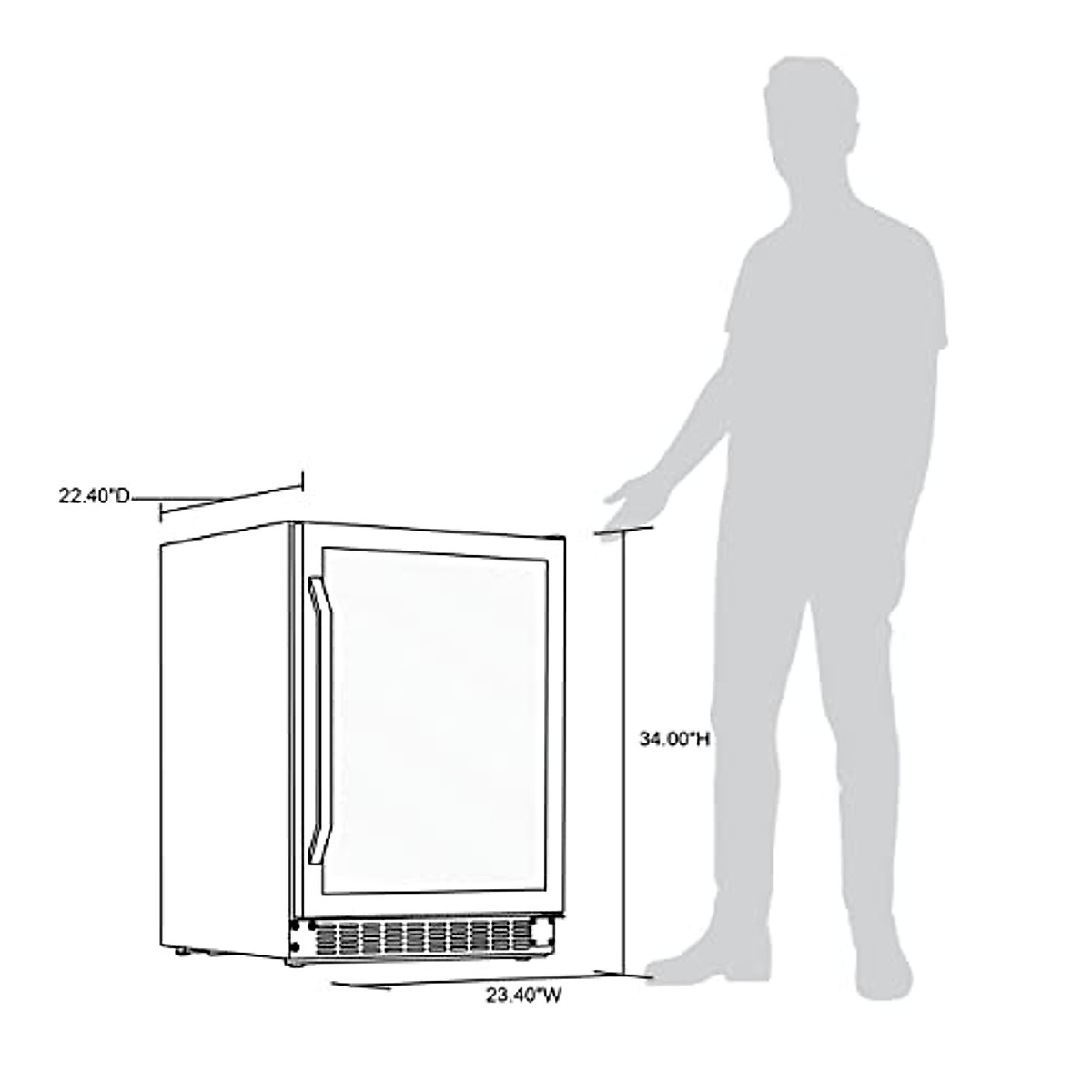NewAir Stone Brewing 180 Can FlipShelf Beverage and Beer Refrigerator, 24” Built-In or Freestanding Wine Cooler with Reversible Shelves, Perfect for Bar, Gamer Room, or Office