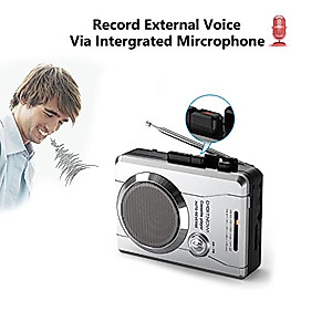 DIGITNOW!AM/FM Portable Pocket Radio and Voice Audio Cassette Recorder,Personal Audio Walkman Cassette Player with Built-in Speaker and Earphone