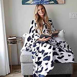 Poncho Blanket Super Soft Comfy Plush Wearable Fleece Blanket for Adult Women Men Kids Throw Wrap Cover Indoors or Outdoors, 55''x 80'' Dalmation