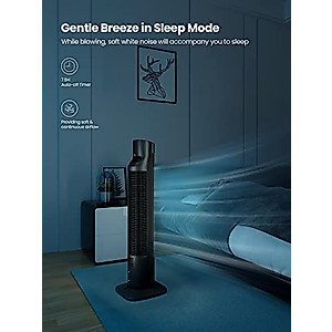 Uthfy Tower Fan for Bedroom, Quiet Oscillating Fan for Indoors with 7.5H Timer, 3 Speeds 3 Modes, Portable Standing Bladeless Fan that Blow Cold Air, for Office, Room, Living Room, 32 Inch
