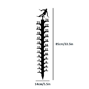 Limen Iron Art Snow Gauge, 2023 New 24inch Snowflake Snow Gauge Measuring Gauge, Creative Christmas Outdoor Measuring Gauge Snow Ruler Metal Snow Measuring Stick Outdoor Christmas Decorations(Bird)