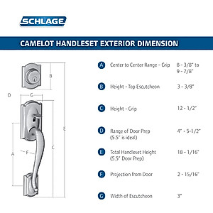 Schlage FE365CAM619GEO Schlage FE365-CAM-GEO Camelot Electronic Handleset with Georgian Knob