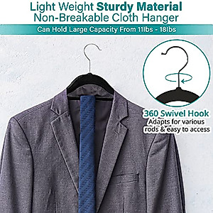 Velvet Hangers - Premium Clothes Hanger Set with Velvet Cover - Hangers Non Slip with Additional Accessory Holder – Clothing Hangers with Strap Holders – Elegant Design with Swivel Hook – 50pcs