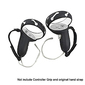 Kakalote Compatible for O culus Quest 2 Touch Controller Full Grip Cover, Slip Proof and Fall Proof Protective Silicone Sleeve with Hand Strap for Quest 2 Headset
