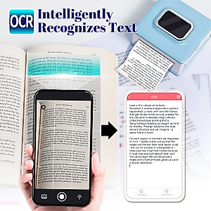 PokeLabel Portable Mini Sticker Printer, M02D Portable Wireless Printer with 1 Roll Paper, Compatible with iOS Android, Pocket Printer for Small Business, Bullet Journal, Work Plans, Memos