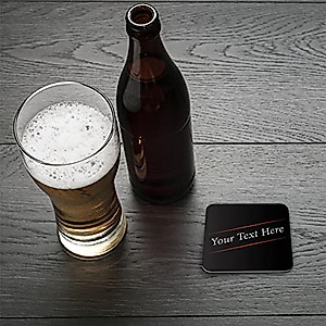 Personalised Beer Mats Pack of 24 - Multi Bulk Buy Absorbent Recyclable Cardboard Drink Mat Coasters 3.74 x 3.74 x 0.04 inch Square - Accessories for Home Bars Pubs - CO-CARD-DI012-24 - ADD Your Text