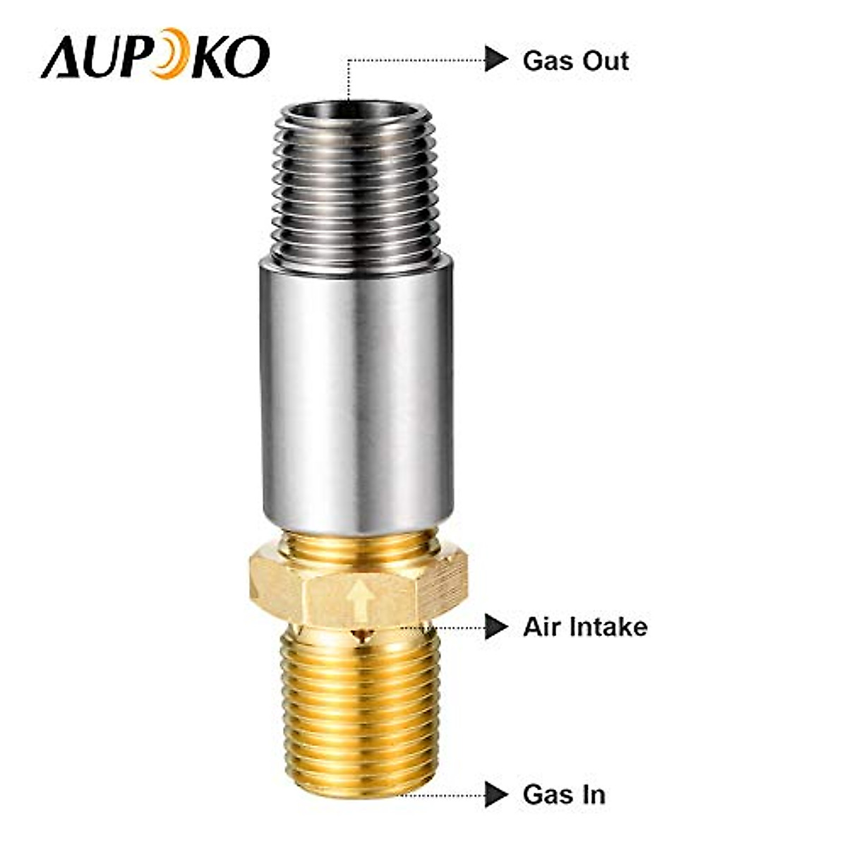 Aupoko Fire Pit Installation Kit with 90K BTU Propane Gas Valve Control Assembly System Kit, Including 1/2' Chrome Key and Quarter-Turn Shut-Off Valve, Replacement for Propane Gas Connection