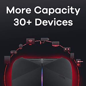 Zyxel Armor G5 12-Stream Multi-Gigabit WiFi 6 Router - AX6000 Wireless Speed. Large Home Coverage. 1 x 2.5 Gbps WAN Port, 1x 10 Gbps LAN Port, 4 x Gigabit Ethernet Ports. OpenVPN and WPA3 [NBG7815]