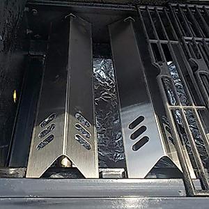 SHINESTAR 15'' Grill Heat Plate, Grill Replacement Part for Dyna-Glo, Backyard & Uniflame Grill, DGF510SBP, DGF493BNP, BY15-101-001-02, BY13-101-001-13, Stainless Steel, 5-Pack, 15" x 3-13/16"