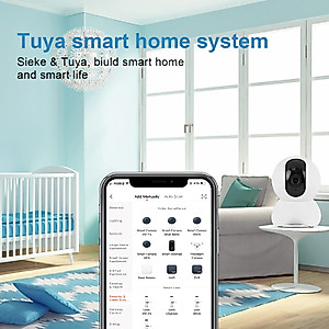Sieke 1080P Smart Two-Way Audio Video Baby Monitor Camera Phone Access with Movement Sensor Night Version Infrared Camera Work with Amazon Alexa Echo and App for Baby, Pets, Elderly