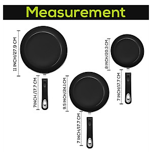 Utopia Kitchen Nonstick Frying Pan Set - 3 Piece Induction Bottom - 8 Inches, 9.5 Inches and 11 Inches - (Black)