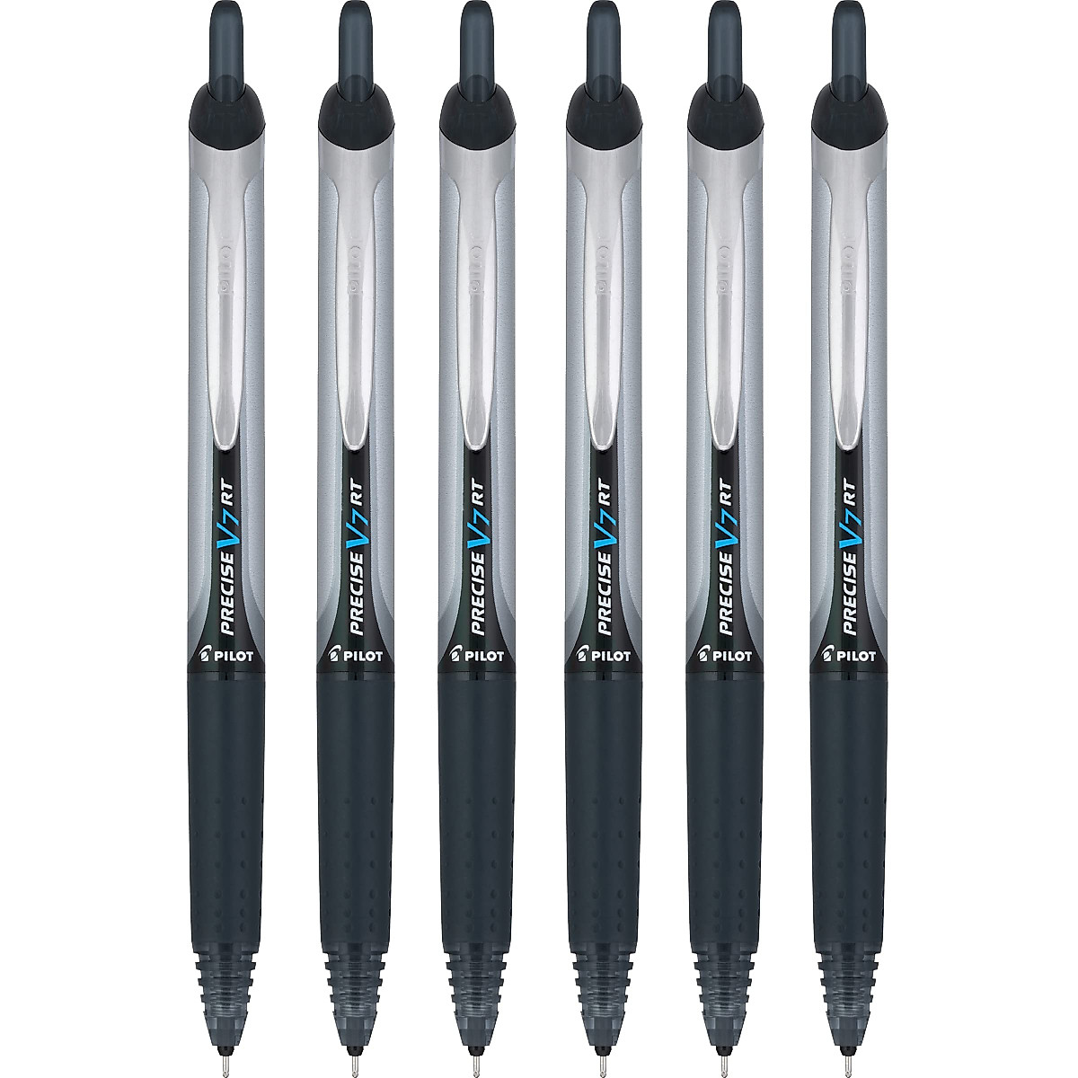 Pilot Precise V7 RT Retractable Rolling Ball Pens, Fine Point, Black Ink, 6 Pack