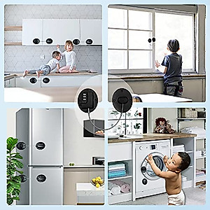 Fridge Lock AOSITE 1 Pcs Refrigerator Lock Combination Black Combo Fridge Locks for Adults Refrigerator Lock for Children Adhesive Freezer Door Lock Child Safe Refrigerator Lock for Kids