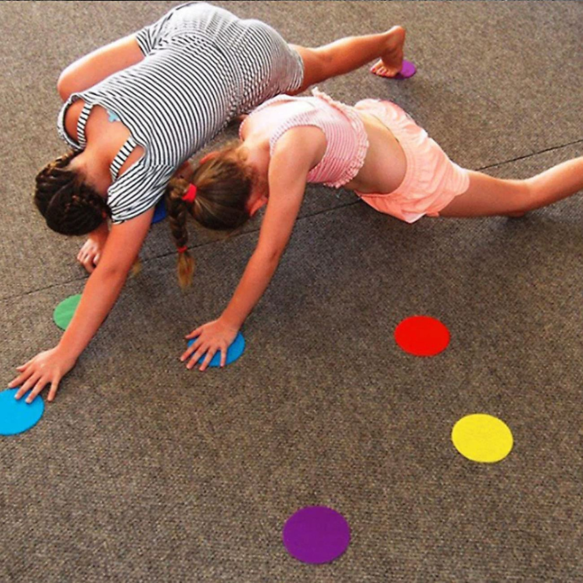 30 Pieces Carpet Markers Floor Dots, 4 Inch Carpet Spots Circles Dots for Colorful Carpet Circles Floor Dots, Carpet Markers with Hook and Loop Adhesion, for Kids and Teachers(6 Colors)