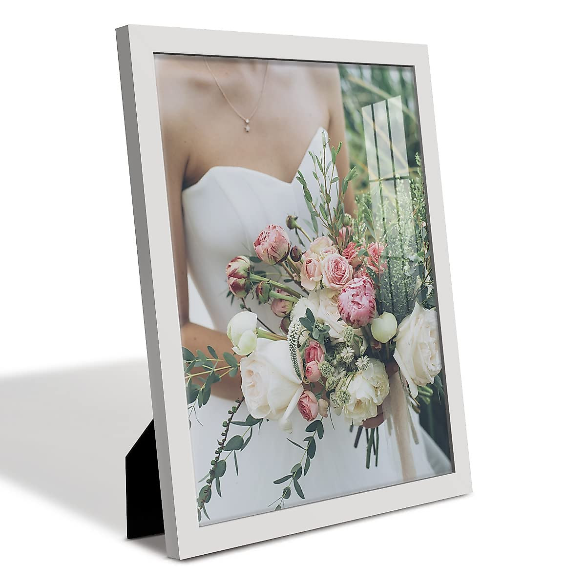 Renditions Gallery 11x14 inch Picture Frame High-end Modern Style, Made of Solid Wood and High Definition Glass Ready for Wall and Tabletop Photo Display, White Frame