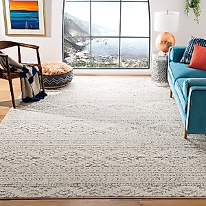 SAFAVIEH Tulum Collection Area Rug - 5'3" x 7'6", Ivory & Grey, Moroccan Boho Tribal Design, Non-Shedding & Easy Care, Ideal for High Traffic Areas in Living Room, Bedroom (TUL272A)