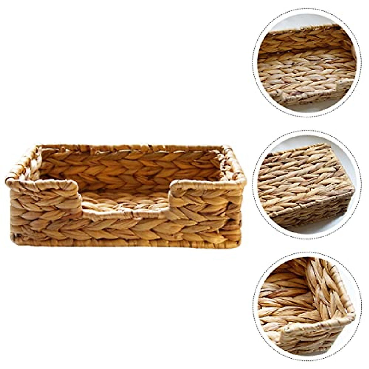 Cabilock Desktop Napkin Holders Sorage Cupboards Cube Water Tea Storage No Woven - Style Rustic Kitchen Willow Toys Cosmetic Clothes Baskets Nursery Organizing Rattan Lid Tray Wicker