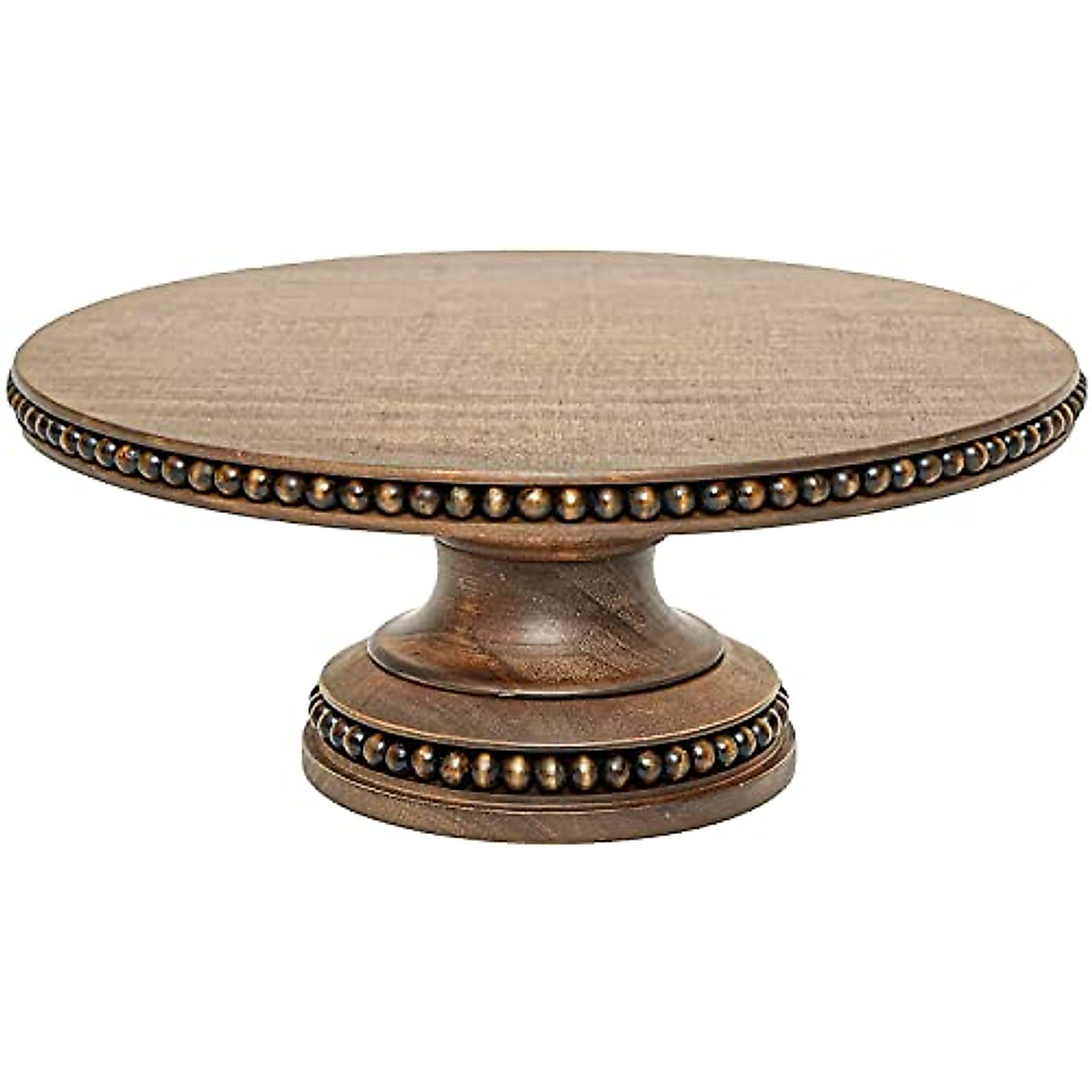 SMAAFIT 12 Inch Solid Cedar Wood Mud Pie Cake Stand for Wedding Decorative Display Serving Platter for Pastries Muffins Dessert Detachable Decorative Kitchen Server and Display(Brown)