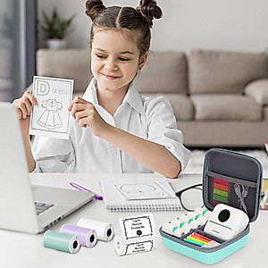 HUIJUTCHEN Mini Printer Carrying Case Compatible with Phomemo M02/ T02/ M02S/M02 pro/Q30S/M02X Mini Photo Printer, Mini Thermal Printer Hard Travel Case with Zipper Mesh