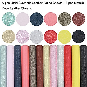 Leather Earring Making Kit - 24pcs Cricut Faux Leather Sheets for Earrings Making - 8.3" x 6.3" Each - Fabric and Tool for DIY Earrings - Jewelry Hair Bows Crafts Supplies for Beginners