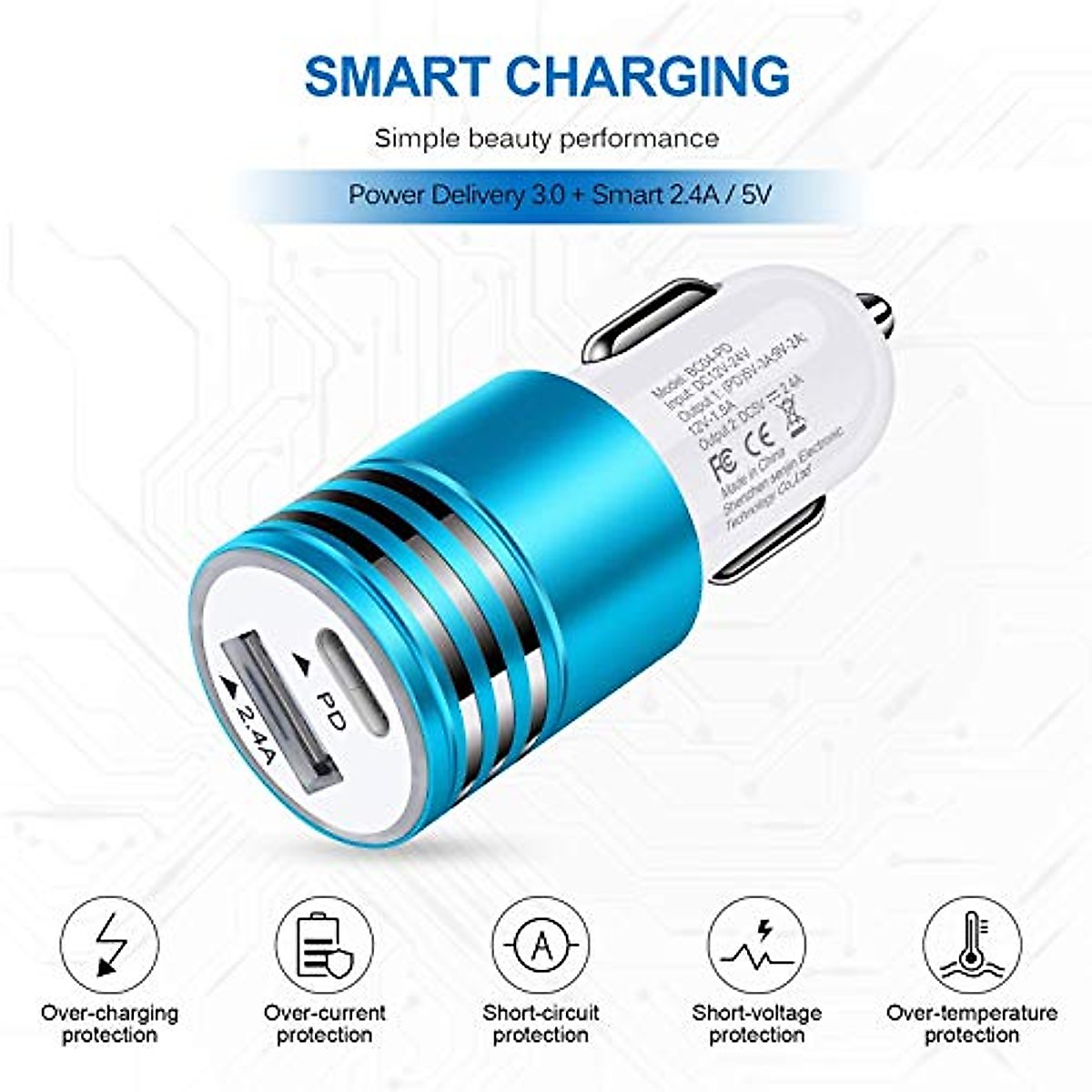 Fast USB C Car Charger for Google Pixel 7 Pro 6a 6 Pro 5a 5 4a 4 XL 3 3a 2 XL,Samsung Galaxy S23 S22 S21 Ultra S20 FE Note 20 A13 A03S A53 A02S A12 A32 A51,30W PD Power Adapter +6ft Type C to C Cable