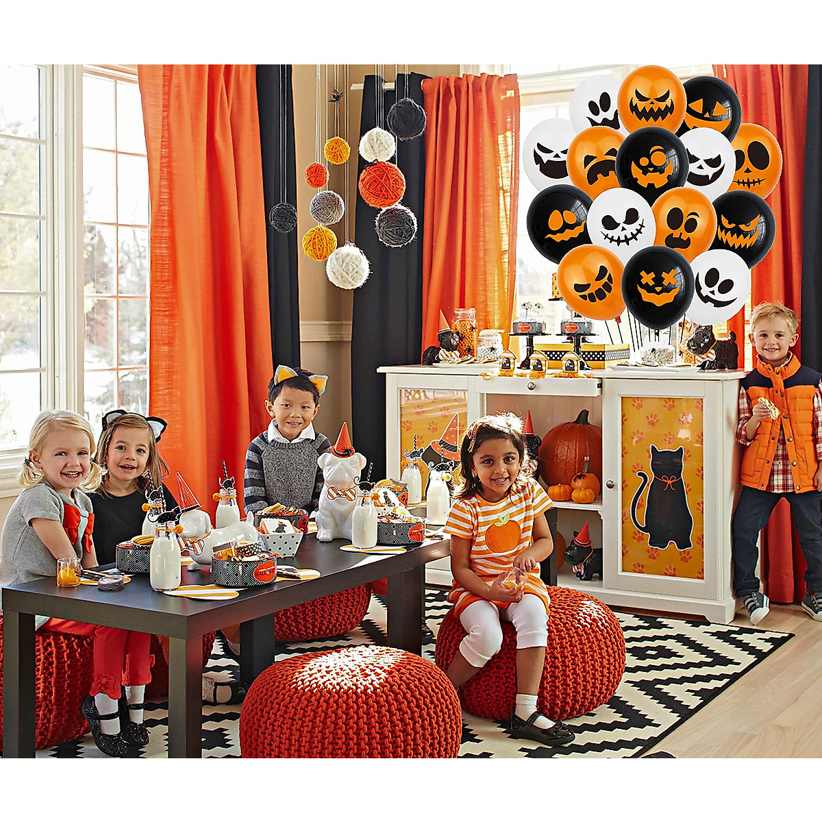 TUWUNA Halloween Party Decoration 60Pcs Halloween Balloons 12 Inch Latex Balloons 15 Styles Pumpkin and Ghost Face Balloon for Kids Birthday Party Favor Supplies Decorations Perfect for Your Party