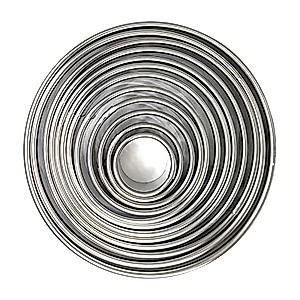 DflowerK Cookie Cutter Set Circle Cookie Cutters 12 Round Biscuit Pastry Cutter 304 Stainless Steel Ring Baking Mold for Dough Donut Scone (Plain Edge)