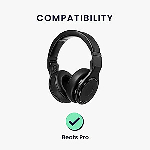 kwmobile Ear Pads Compatible with Beats Pro Earpads - 2X Replacement for Headphones - Black