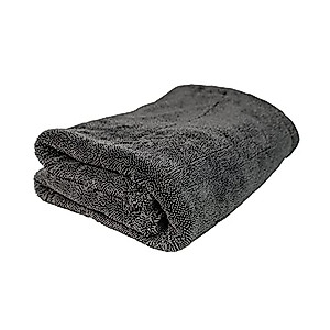 ExoForma Mega Car Drying Towel from No Streaks, Scratches, or Water Spots - Large Premium 1200 GSM Microfiber - Double Twist Pile & Edgeless Design for 1 Quick & Effortless Dry - 24” x 36”
