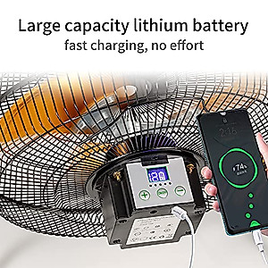 lcocove Battery Operated Fan, Home or Outdoor Dual-use Portable Fan,With 14400mAh Capacity Battery Can Running 5-24 Hours, Design For Camping，Patio，with USB Output For Phone