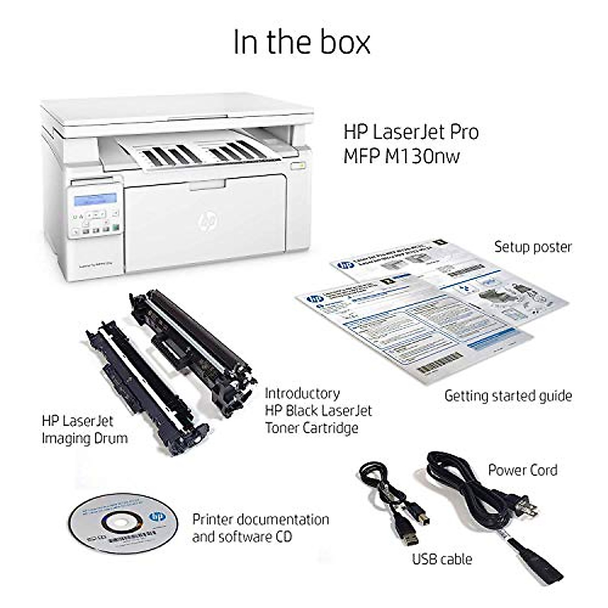 HP LaserJet Pro M130nw All-in-One Wireless Laser Printer, Works with Alexa (G3Q58A). Replaces HP M125nw Laser Printer
