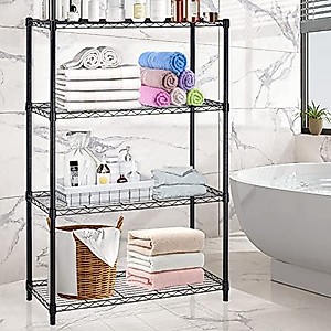 YYkokocat 4 Tier Adjustable Shelving Unit 1000Lb Capacity Metal Storage Shelves Heavy Duty Wire Shelf for Bathroom Kitchen Pantry Steel Wire Rack Shelf Organizer, 36" W x 14" D x 54" H, Black