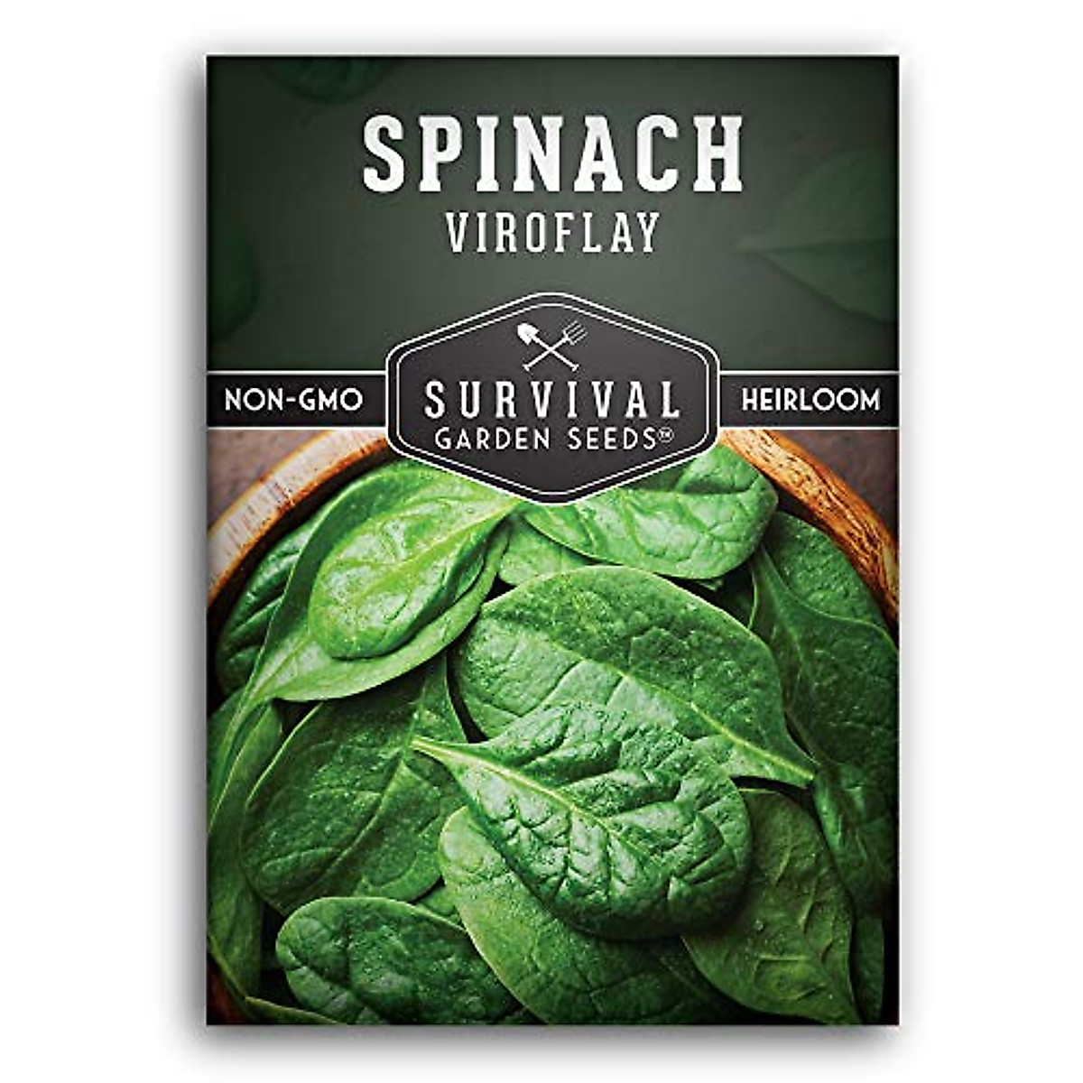 Survival Garden Seeds - Viroflay Spinach Seed for Planting - Packet with Instructions to Plant and Grow Nutritious Leafy Greens in Your Home Vegetable Garden - Non-GMO Heirloom Variety - 1 Pack
