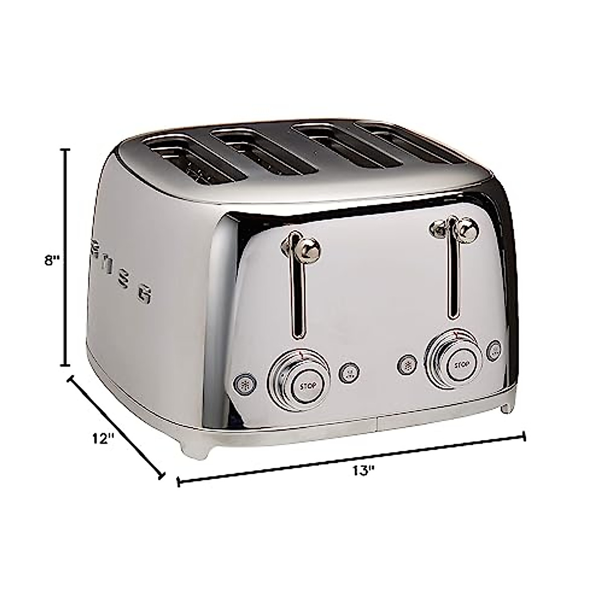 Smeg 50s Retro Line Chrome 4x4 Slot Toaster