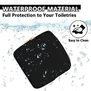 UIXIZQ Waterproof Mini Makeup Bag Pouch for Purse,Small Cosmetic Bag Pouch Nylon Travel Toiletry Organizers Bag for Women Girls,Cute Mini Zipper Pouch Preppy Coin Purse for School Work(Mini-Black)