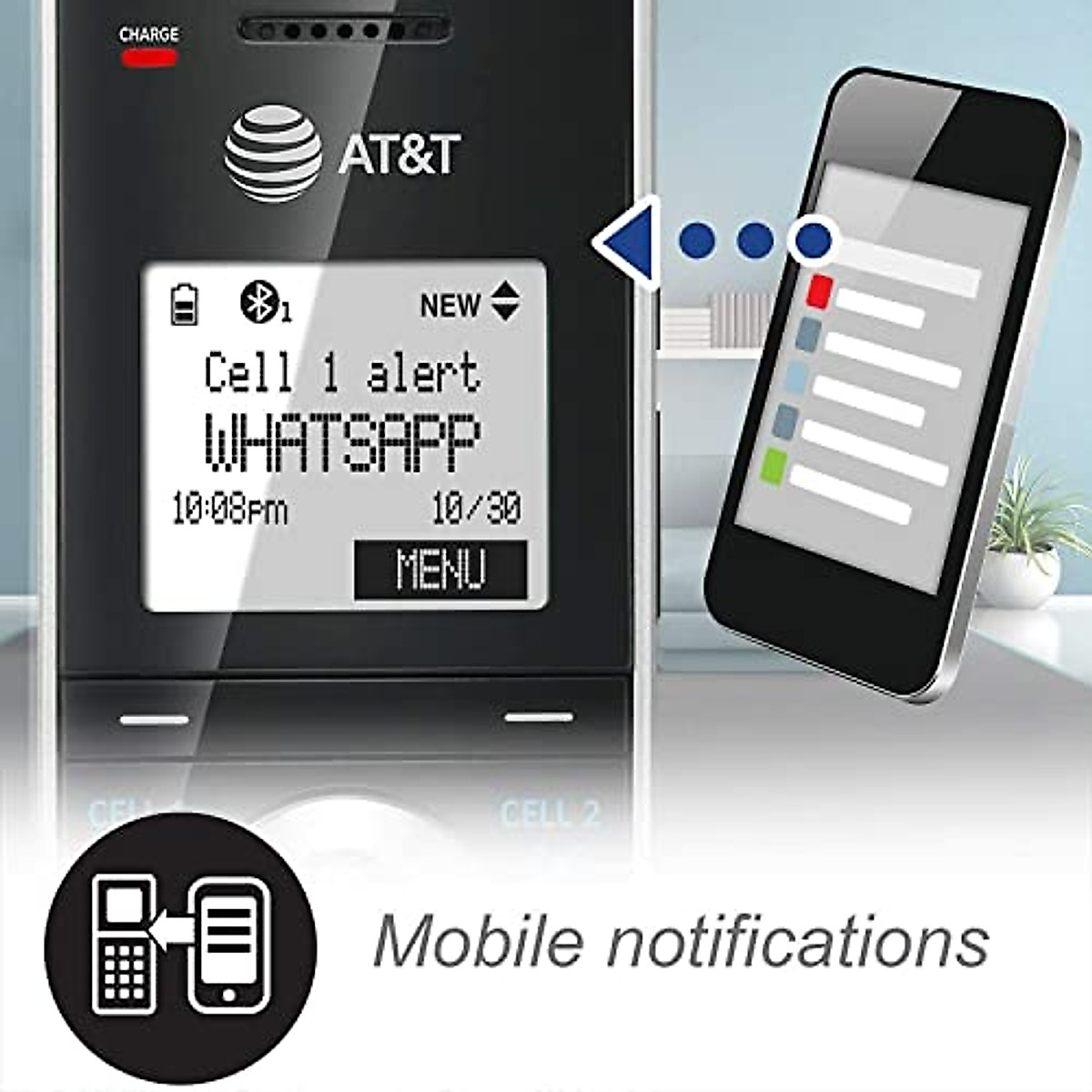 AT&T 4 Handset Answering System Connect to Cell Rosegold TL96497 (Renewed)